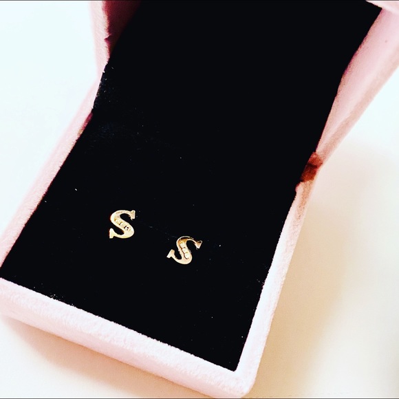 Jewelry | Solid 14k Gold Letter S Earrings | Poshmark